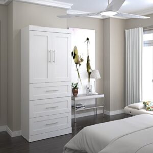 Bestar Pur Wardrobe with 3 Drawers in White, 36W