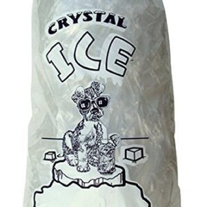 Crystal Clear Plastic Ice Bags with Cotton Draw String, 10 lb., Pack of 100