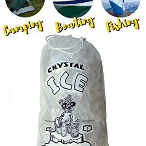 Crystal Clear Plastic Ice Bags with Cotton Draw String, 10 lb., Pack of 100