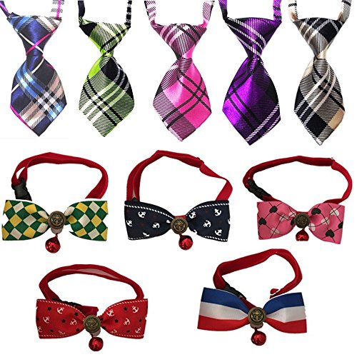 Lebbeen 10pcs/Pack,Cool Gentle Stylish Adjustable Pet Teddy Cat Dog Rabbit Bow Ties Necktie