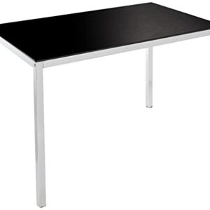 InRoom Designs Kings Brand Furniture - Rectangle Modern Dining Table with Glass top, Chrome Base,