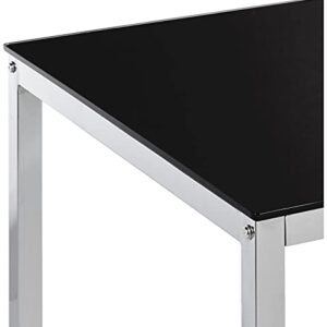 InRoom Designs Kings Brand Furniture - Rectangle Modern Dining Table with Glass top, Chrome Base,