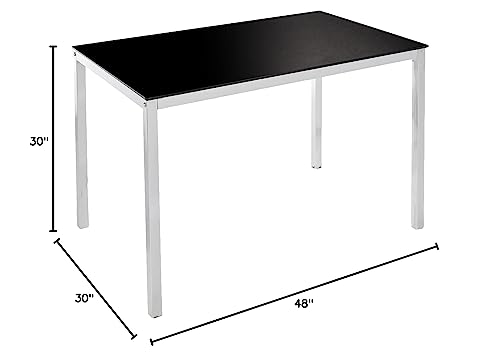 InRoom Designs Kings Brand Furniture - Rectangle Modern Dining Table with Glass top, Chrome Base,