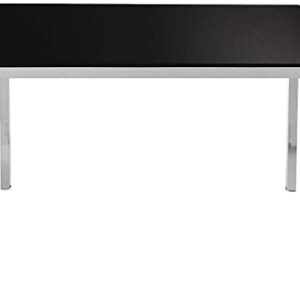 InRoom Designs Kings Brand Furniture - Rectangle Modern Dining Table with Glass top, Chrome Base,