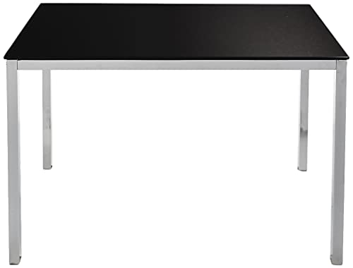 InRoom Designs Kings Brand Furniture - Rectangle Modern Dining Table with Glass top, Chrome Base,