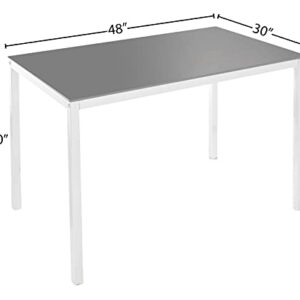 InRoom Designs Kings Brand Furniture - Rectangle Modern Dining Table with Glass top, Chrome Base,