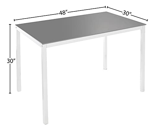 InRoom Designs Kings Brand Furniture - Rectangle Modern Dining Table with Glass top, Chrome Base,