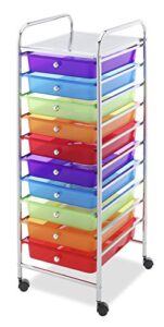 whitmor 10 drawer - rolling craft organizer cart - chrome 15.25x13.50x35.25