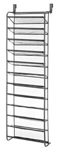 whitmor 36 pair over the door shoe rack, gun metal gray