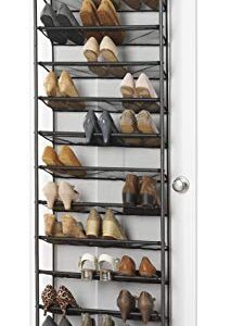 Whitmor 36 Pair Over The Door Shoe Rack, Gun Metal Gray