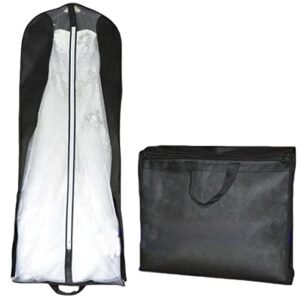 Beilite Wedding Dress Garment Bag Dust Cover Storage Travel Bag Black 70 inches