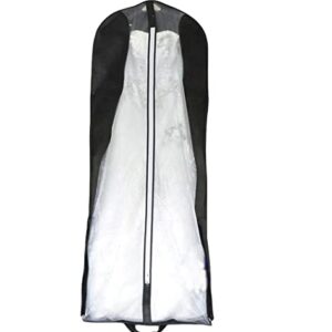 Beilite Wedding Dress Garment Bag Dust Cover Storage Travel Bag Black 70 inches