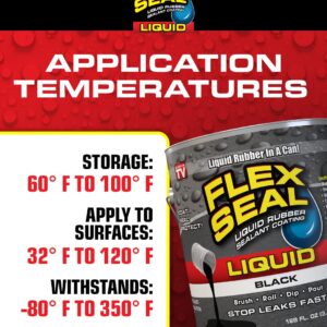 Flex Seal Liquid, 1 Gallon, Black, Liquid Rubber Coating Sealant, Waterproof, Flexible, Breathable, and UV Resistant, Roof Repair, Basements, RV, Campers, Trailers, Marine, EPDM, Masonry