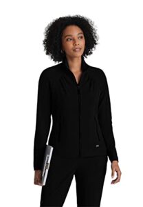 barco one 5405 2 pocket shir yoke princess zip jacket (black, medium)