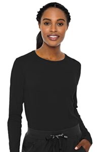 med couture women's 'activate' performance long sleeve knit tee, black, large