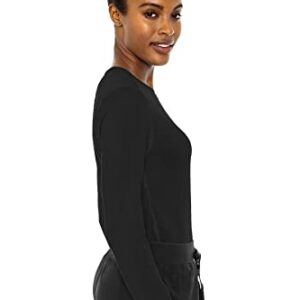 Med Couture Women's 'Activate' Performance Long Sleeve Knit Tee, Black, Large