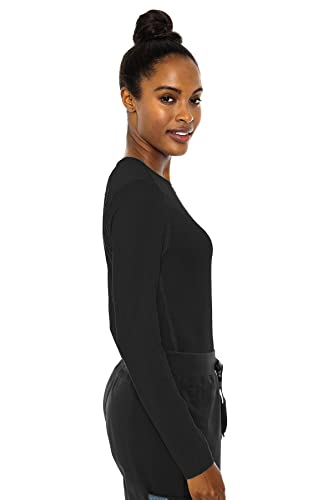 Med Couture Women's 'Activate' Performance Long Sleeve Knit Tee, Black, Large