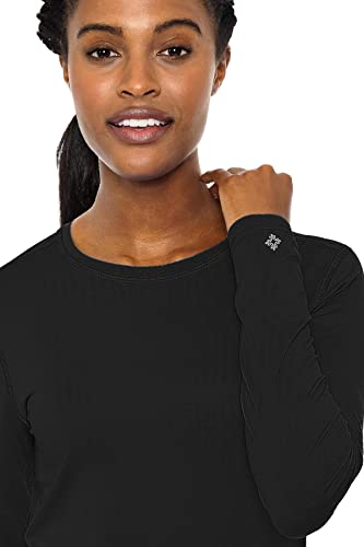 Med Couture Women's 'Activate' Performance Long Sleeve Knit Tee, Black, Large