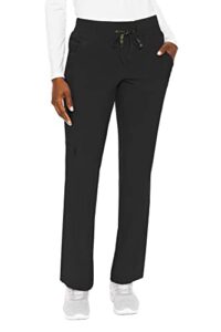 med couture scrub pants women, yoga cargo pocket scrub pant,black, large