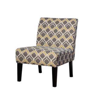 christopher knight home kassi fabric dining chair, yellow / gray