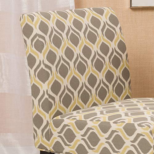 Christopher Knight Home Kassi Fabric Dining Chair, Yellow / Gray