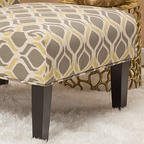 Christopher Knight Home Kassi Fabric Dining Chair, Yellow / Gray