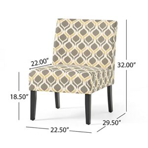 Christopher Knight Home Kassi Fabric Dining Chair, Yellow / Gray