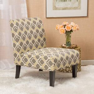 Christopher Knight Home Kassi Fabric Dining Chair, Yellow / Gray