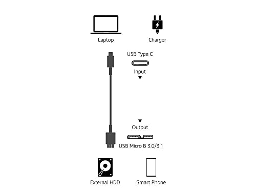 Amazon Basics USB-C to Micro USB 3.1 Gen 2 Fast Charging Cable, 10Gbps High-Speed, 3 Foot, Black