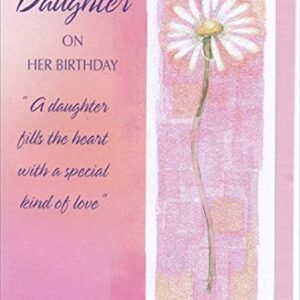 Tall Daisy with Glitter in White Frame Die Cut: Daughter - Designer Greetings Birthday Card