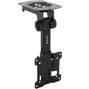 vivo manual flip down ceiling mount for 13 to 27 inch flat screens, folding tilt pitched roof and under cabinet mounting for lcd tv and monitors, mount-m-fd27