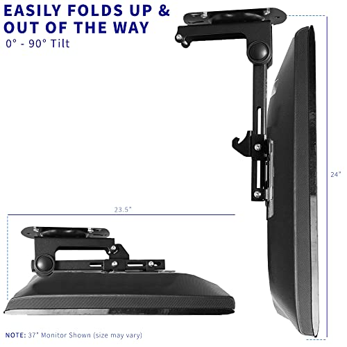 VIVO Manual Flip Down Ceiling Mount for 13 to 27 inch Flat Screens, Folding Tilt Pitched Roof and Under Cabinet Mounting for LCD TV and Monitors, MOUNT-M-FD27