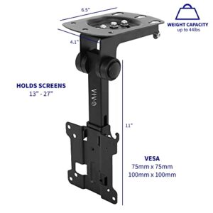 VIVO Manual Flip Down Ceiling Mount for 13 to 27 inch Flat Screens, Folding Tilt Pitched Roof and Under Cabinet Mounting for LCD TV and Monitors, MOUNT-M-FD27