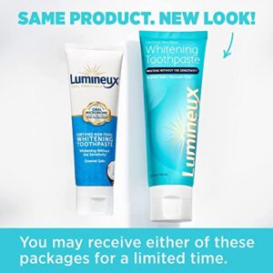 Lumineux Teeth Whitening Toothpaste - Natural & Enamel Safe for Sensitive & Whiter Teeth - Certified Non-Toxic, Fluoride Free, No Alcohol, Artificial Colors, SLS Free & Dentist Formulated