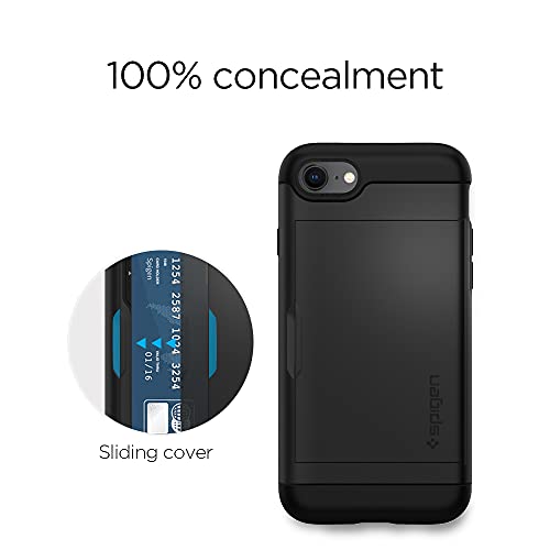 Spigen Slim Armor CS Case Compatible with iPhone SE 2022 5G, iPhone SE 2020, iPhone 8 and iPhone 7 - Black