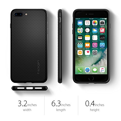 Spigen Liquid Air Armor Designed for iPhone 8 Plus Case (2017) / Designed for iPhone 7 Plus Case (2016) - Black