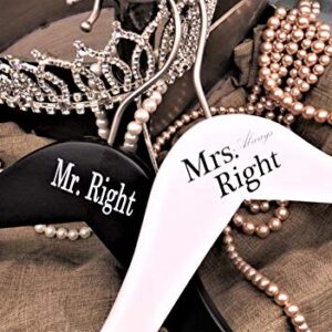 NAHANCO MRSAR20117 Bridal Hanger Set, Wooden Hangers Imprinted with Mr. Right and Mrs. Always Right, 17” (2 Piece Set)