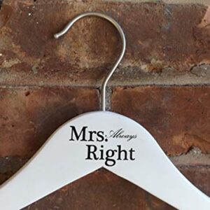 NAHANCO MRSAR20117 Bridal Hanger Set, Wooden Hangers Imprinted with Mr. Right and Mrs. Always Right, 17” (2 Piece Set)