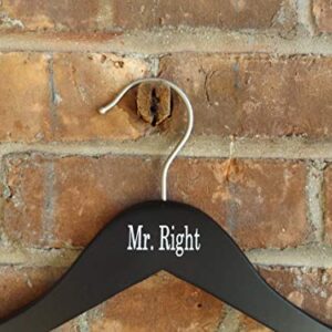 NAHANCO MRSAR20117 Bridal Hanger Set, Wooden Hangers Imprinted with Mr. Right and Mrs. Always Right, 17” (2 Piece Set)