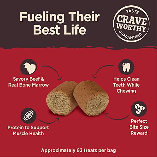 Wellness CORE Healthy Joints Crunchy Dog Treats (Previously Marrow Roasts), Natural Grain-Free Treats, Made with Real Meat, No Artificial Flavors (Beef, 8-Ounce Bag)