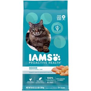 iams dry food proactive health indoor weight and hairball care dry cat food, 3.5 pound