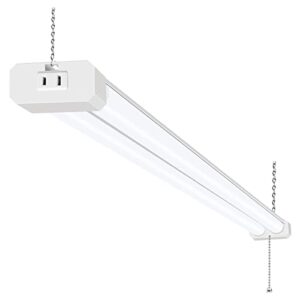 5000k led shop light linkable, 4ft daylight 42w led ceiling lights for garages, workshops, basements, hanging or flushmount, included power cord and pull chain, 4200lm, etl- 1 pack