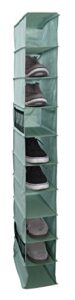 signature home 10-shelf hanging shoe closet organizer, hunter green, teal