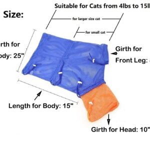 Cat Grooming Bag Puppy Dog Cleaning Polyester Soft Mesh Scratch & Biting Resisted for Bathing Injecting Examining Nail Trimming