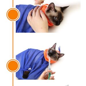 Cat Grooming Bag Puppy Dog Cleaning Polyester Soft Mesh Scratch & Biting Resisted for Bathing Injecting Examining Nail Trimming