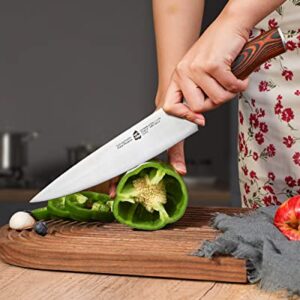 TUO Chef Knife 8 inch Kitchen Knives German High Carbon Stainless Steel Professional Sharp Chopping Knife, Chefs Knife with Pakkawood Handle and Gift Packaging