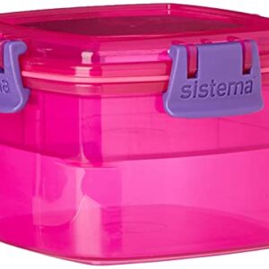 Sistema Lunch Collection Snack Container, 13.5 oz./0.4 L, Pink