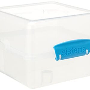 Sistema To Go Collection Lunch Cube, 47.3 oz./1.4 L, Clear/Blue