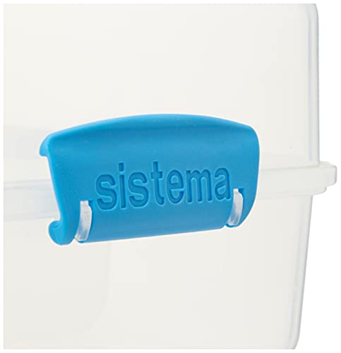 Sistema To Go Collection Lunch Cube, 47.3 oz./1.4 L, Clear/Blue