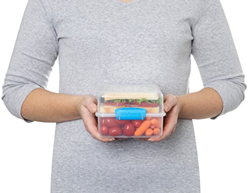 Sistema To Go Collection Lunch Cube, 47.3 oz./1.4 L, Clear/Blue